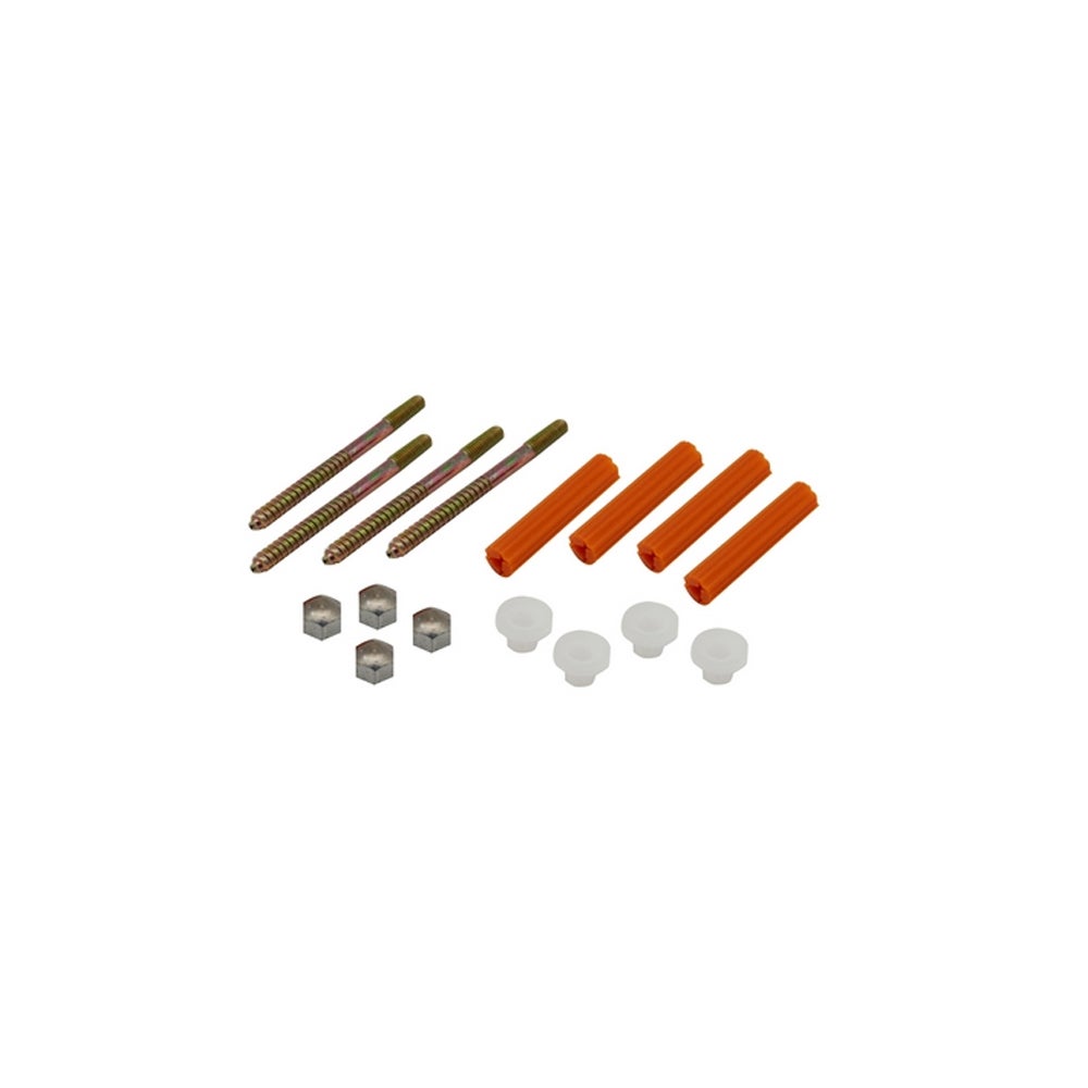 4 FIXATIONS POUR WC ET BIDET AVEC BOUCHON ORANGE 6 x 80 mm | Leroy Merlin