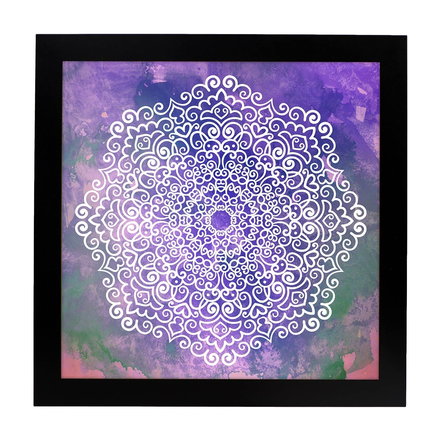 Poster Cuadrado Con Dibujos De Mandalas. Lamina Mandala Azul Claro Eter ...