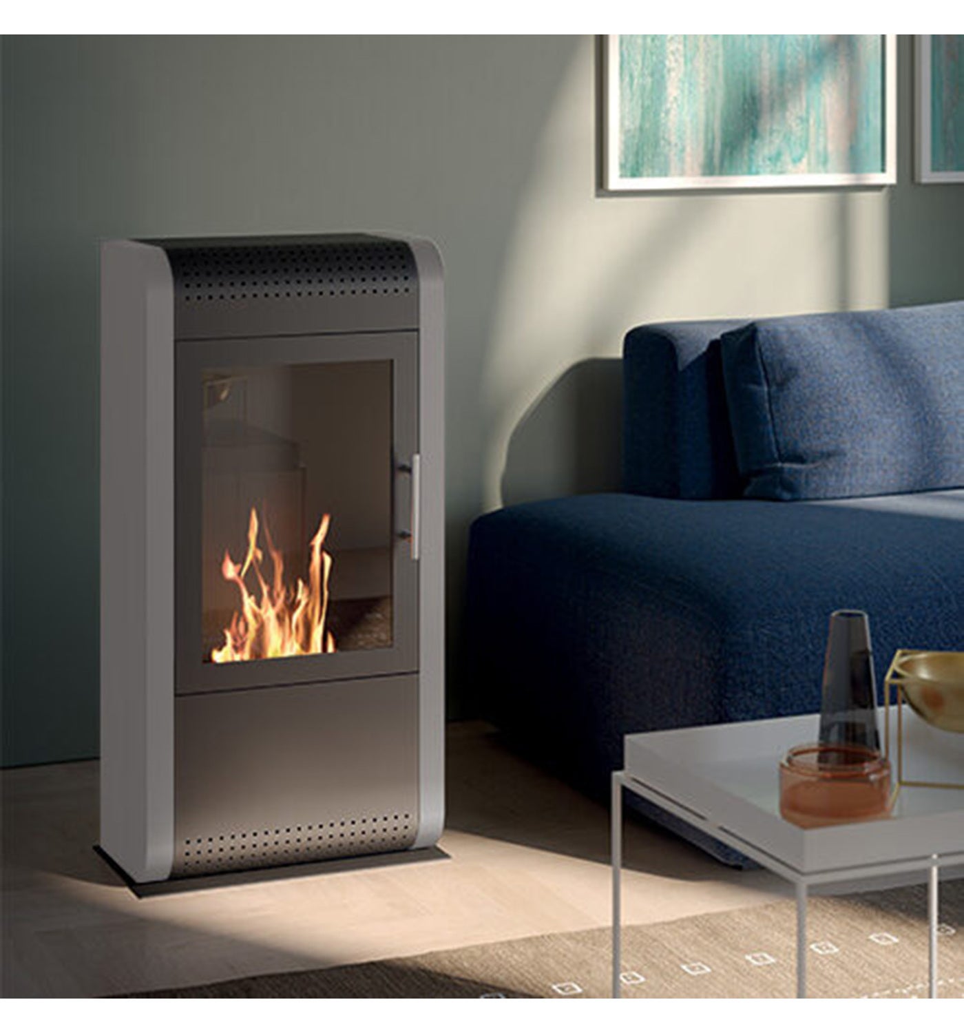 CHEMINÉE RUBY BIO MODÈLE GIGA NOIR/BLANC Système TecnoAir | Leroy Merlin