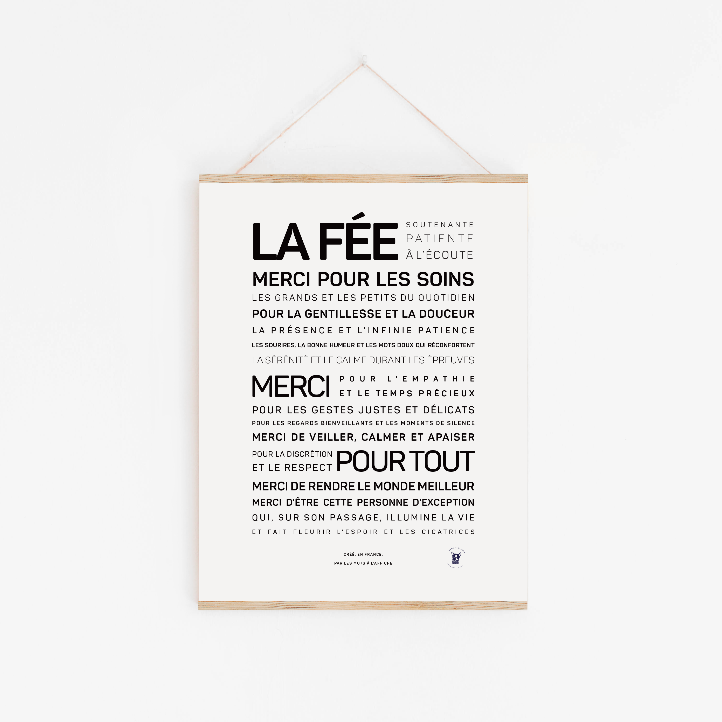 Affiche imprimée mini "La fée (remerciements)" (Carte) 10.5 x 14.8 cm ...