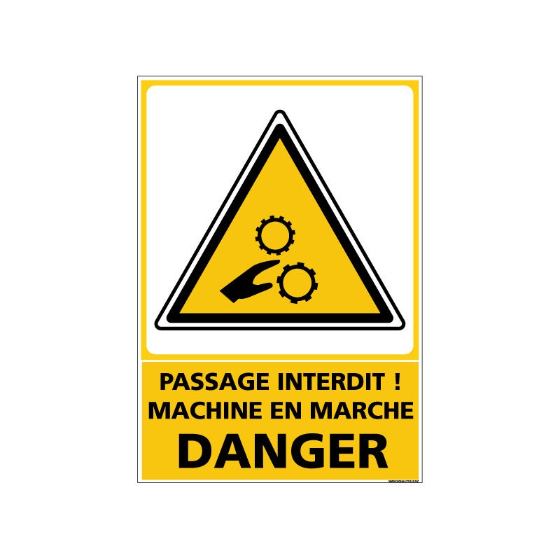 Panneau de signalisation PASSAGE INTERDIT DANGER (D0941) 75 x 105 mm ...