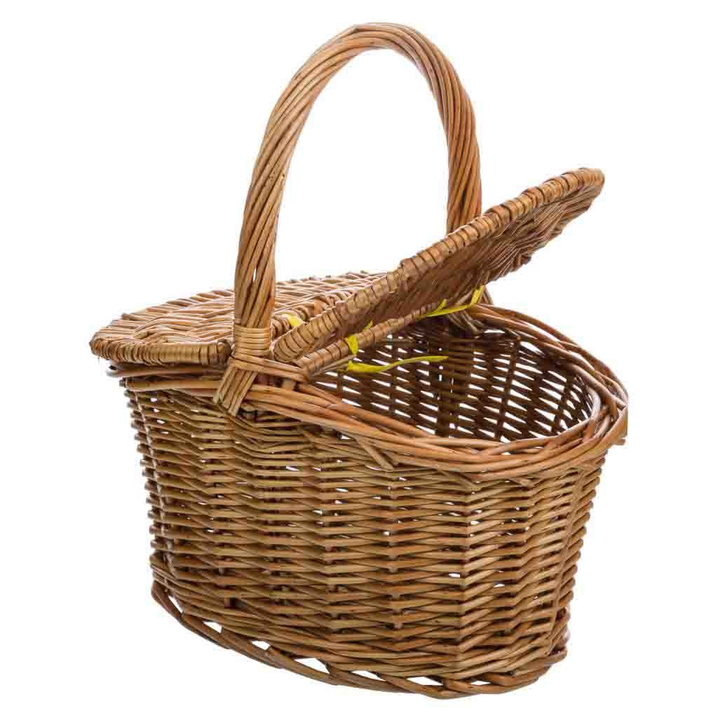 Panier avec couvercles en osier marron 25x17x13/27h | Leroy Merlin