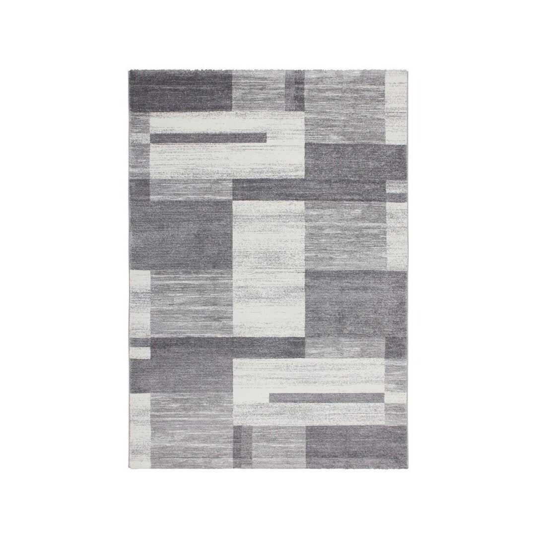 Tapis géométrique design en polypropylène Argenté 160x230 CONE | Leroy ...