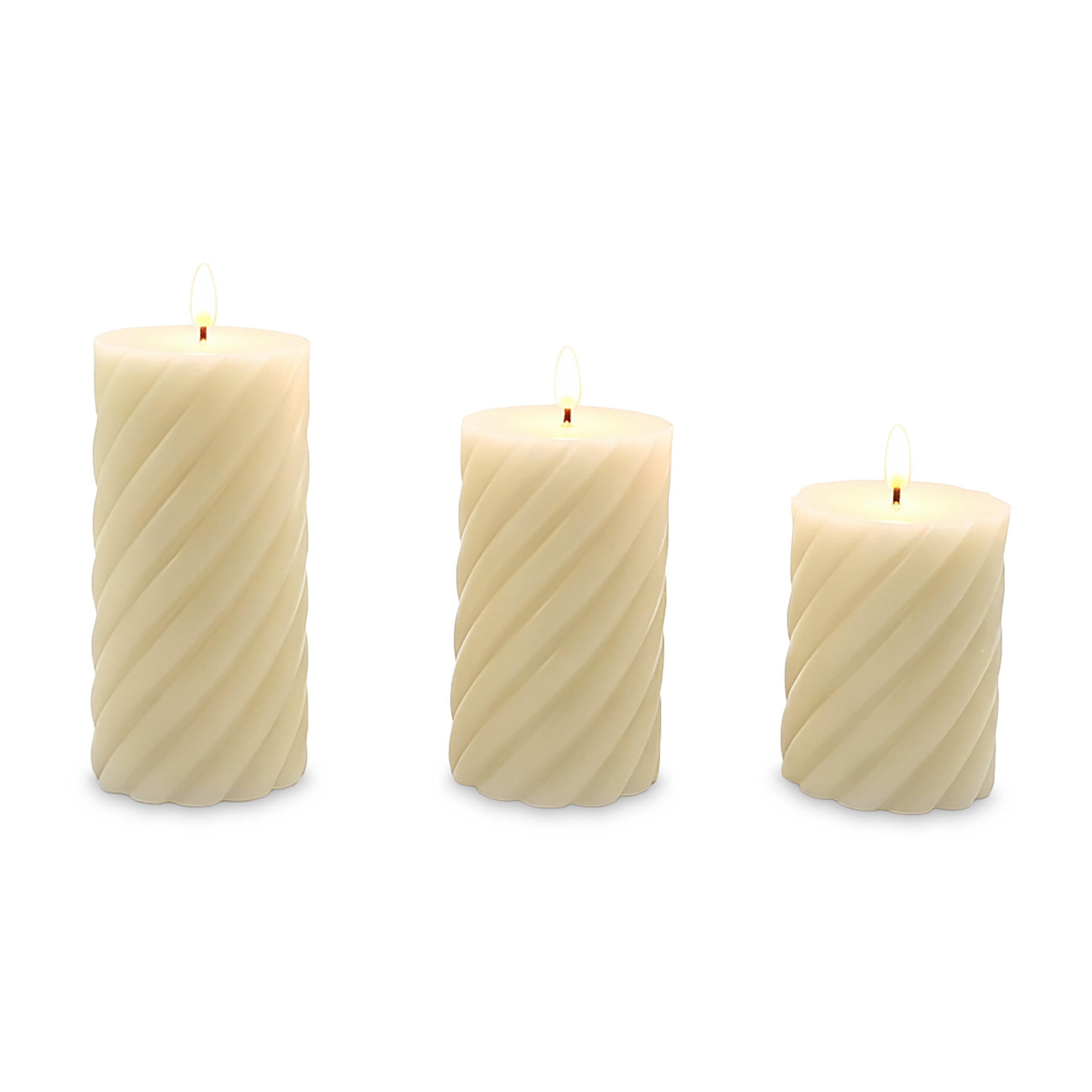 Velas LED set de 3 tamaños, efecto llama parpadeante, cera real, diseño ...