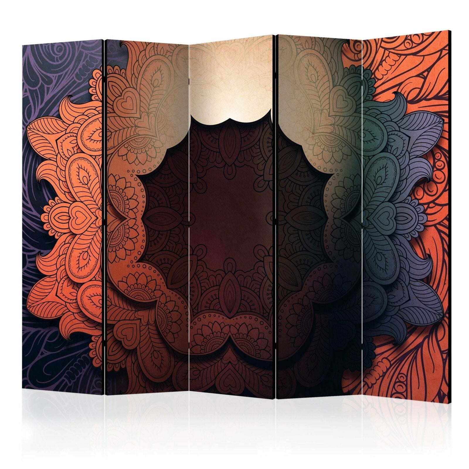 Paravent collier fleuri rouge II 5 volets - 225 x 172 cm | Leroy Merlin