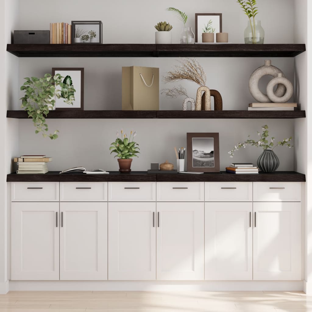 Maison Exclusive - Étagère murale marron foncé bois chêne massif traité ...