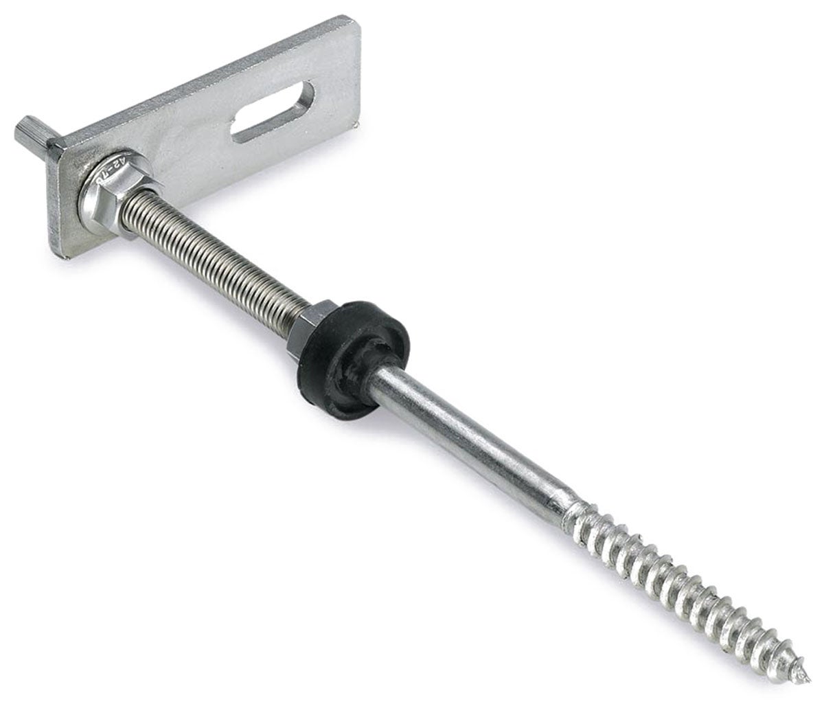 Support de fixation en inox M10 x 250 avec fente, vis double filetage ...