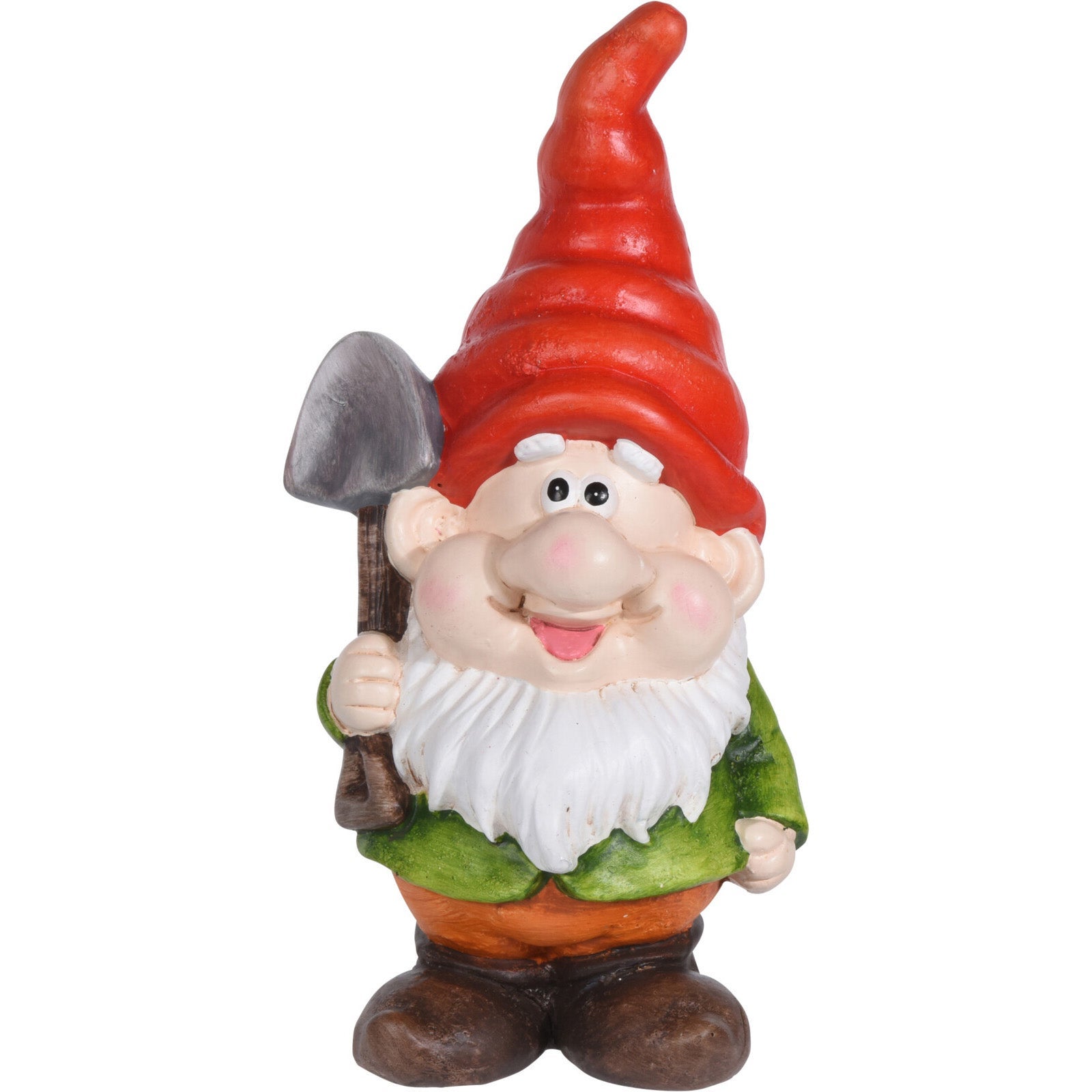 Nano da giardino per esterno in Ceramica gnomo simpatico h 32 cm / Pala | Leroy Merlin