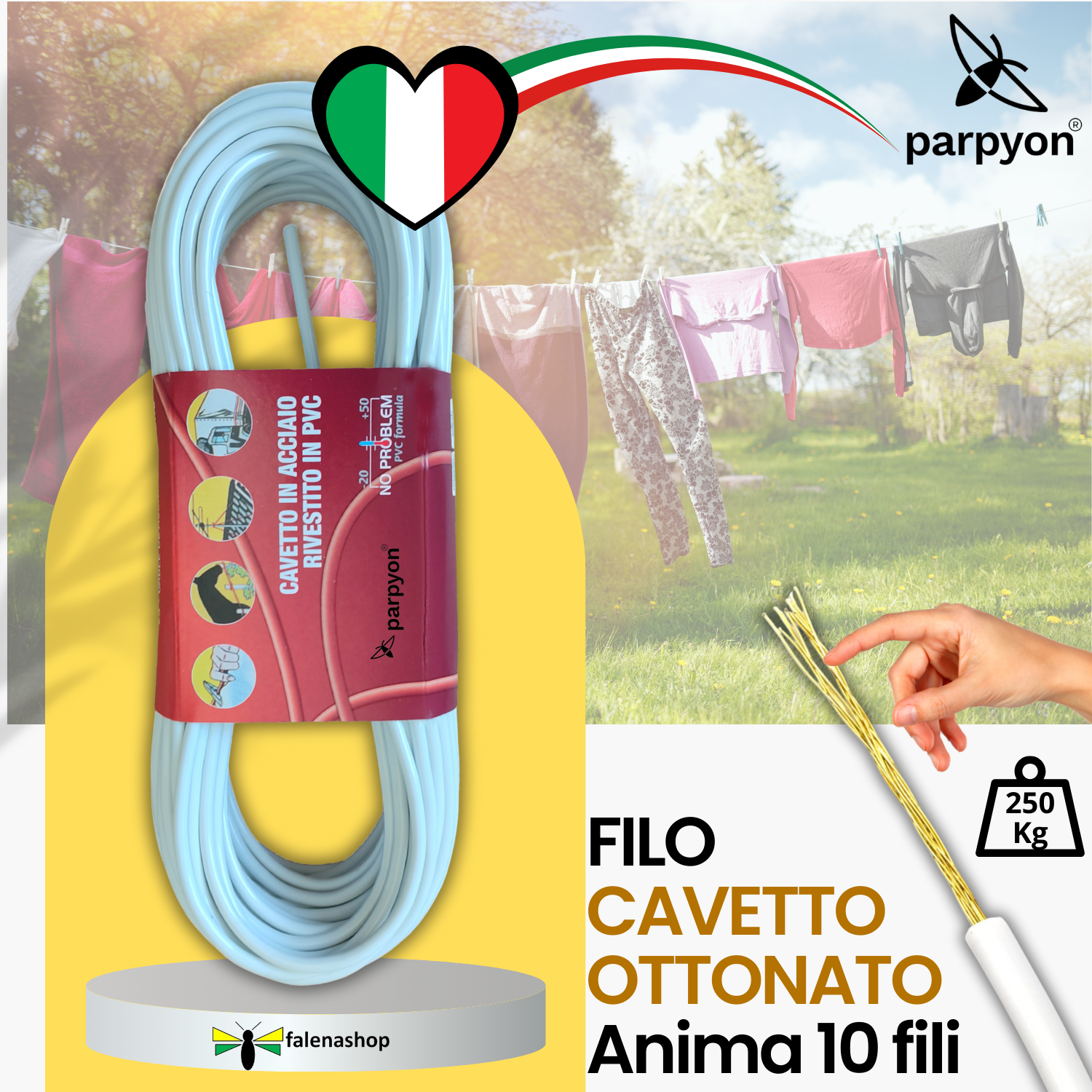 Filo per stendere il bucato da esterno d.4,5mm + KIT 100MT | Leroy Merlin