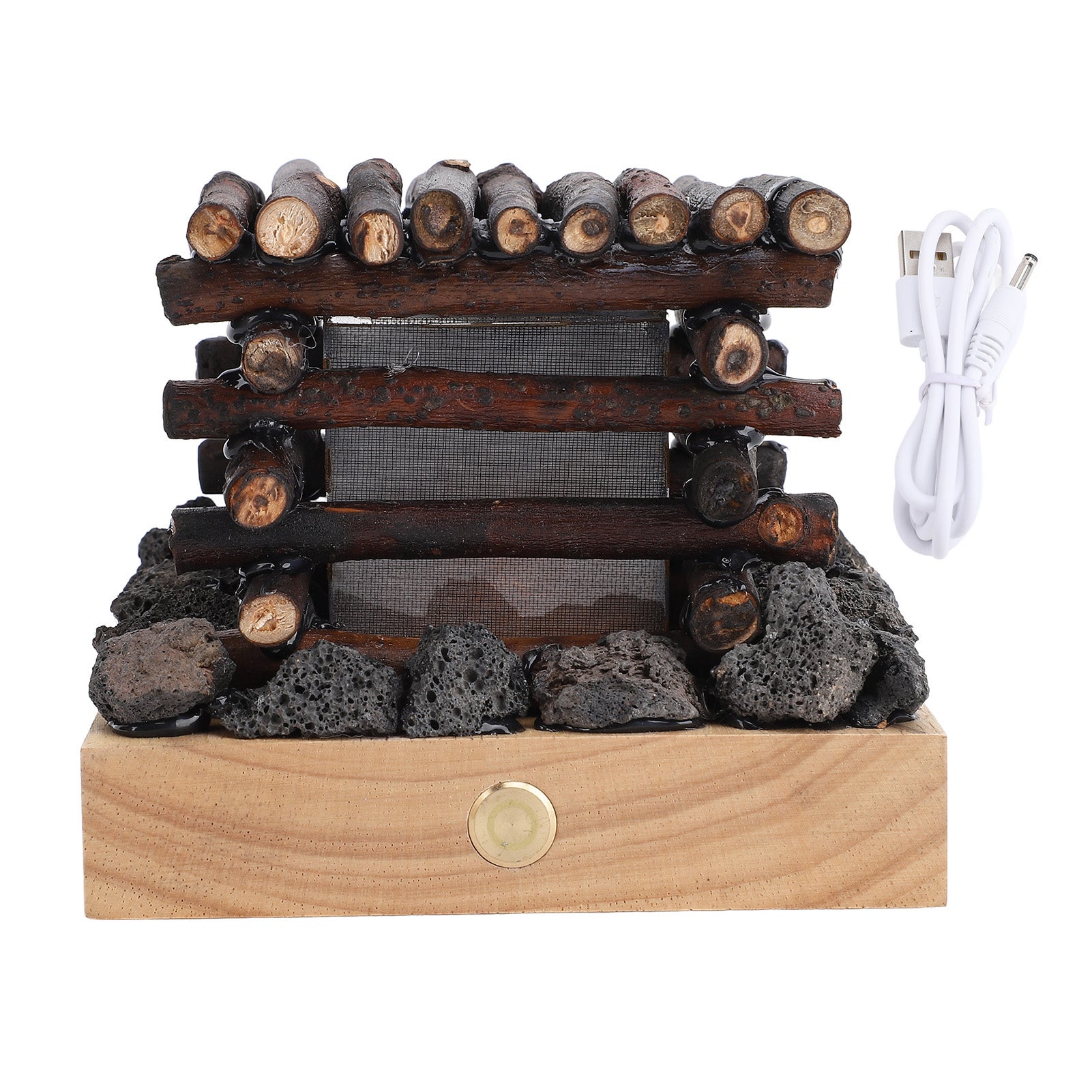 Lampe imitation feu rechargeable par USB, 3 modes, bruit blanc, LED ...