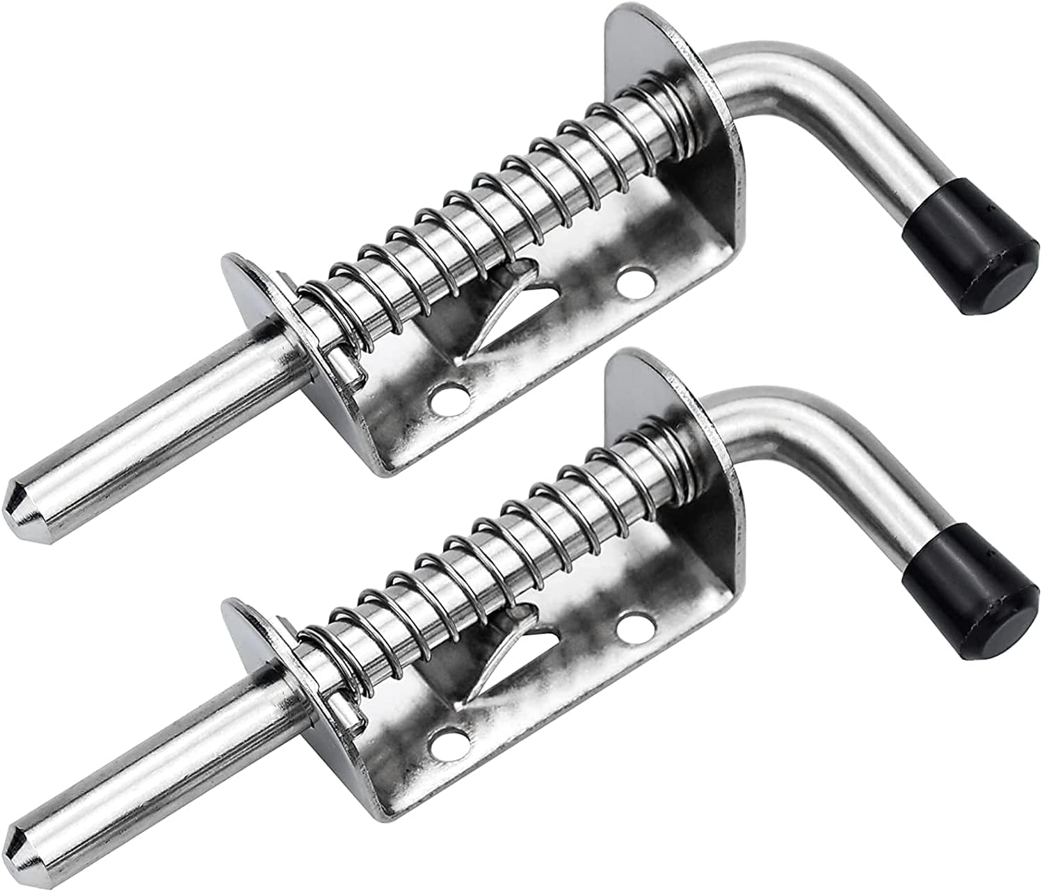 Lot de 2 verrous à ressort pour porte de garage, verrous en acier de ...