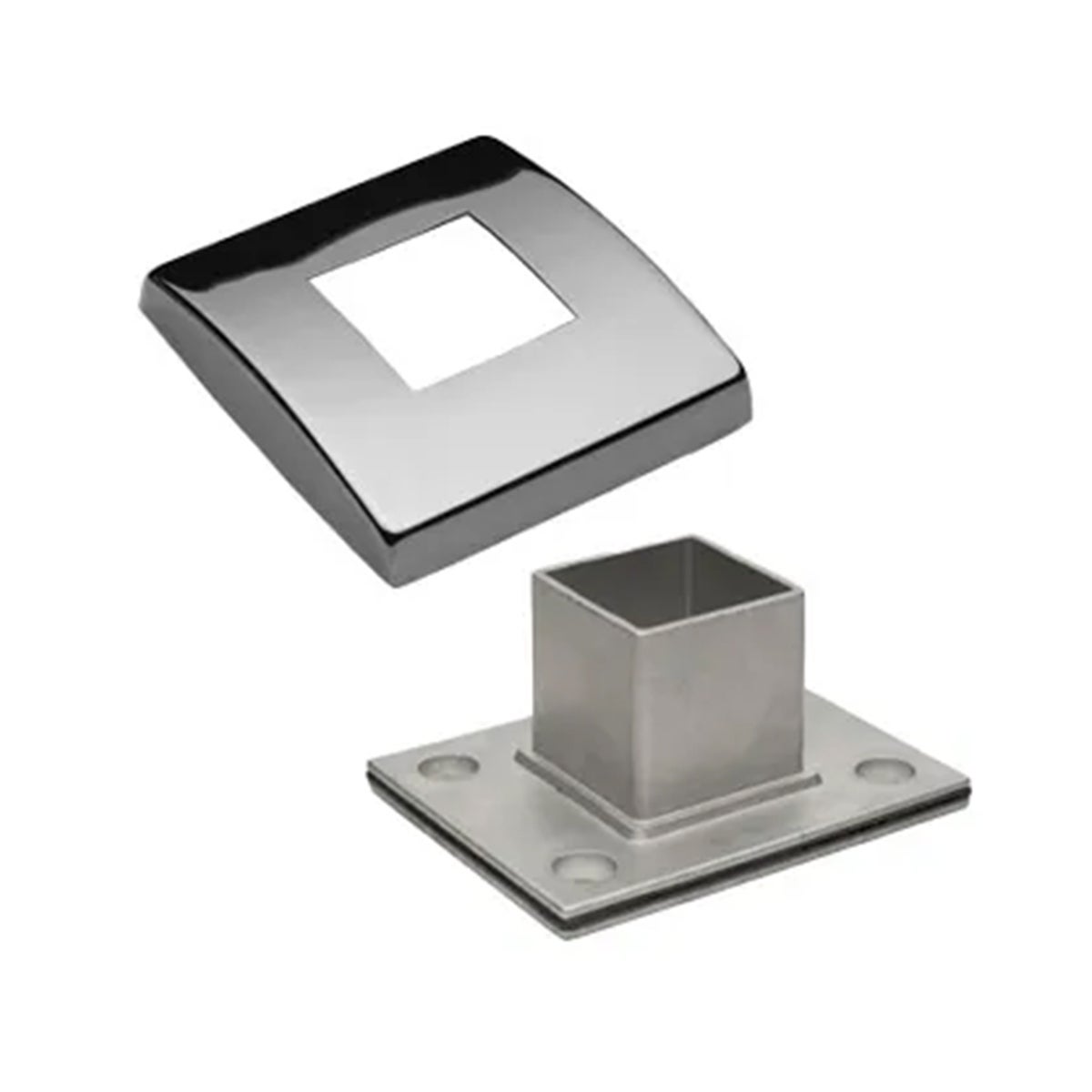 (6 uds) Kit embellecedor 100x90mm + base para tubo 40x40mm acero ...
