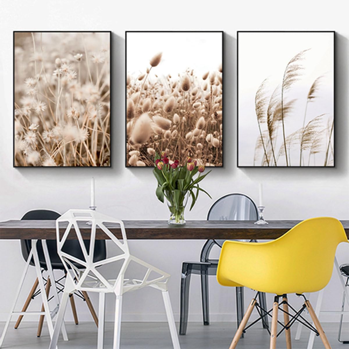 Lot de 3 posters muraux modernes, paysage naturel et queue de chat ...