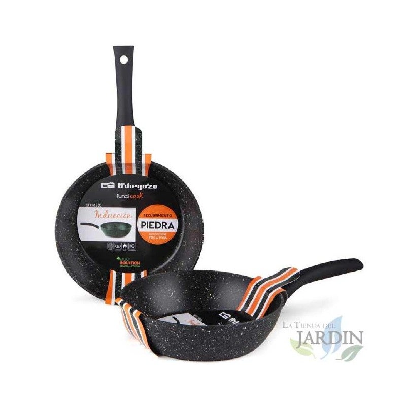 Sartén honda aluminio forjado 24 cm, piedra antiadherente, sartén honda ...