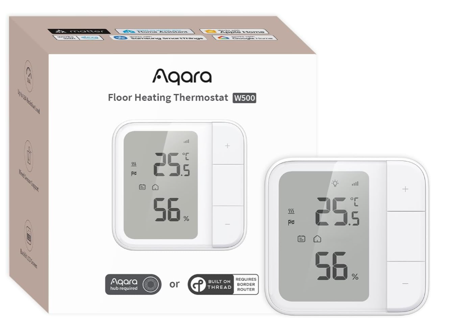 Aqara Termostato per Riscaldamento a Pavimento W500 - Thread/Zigbee ...