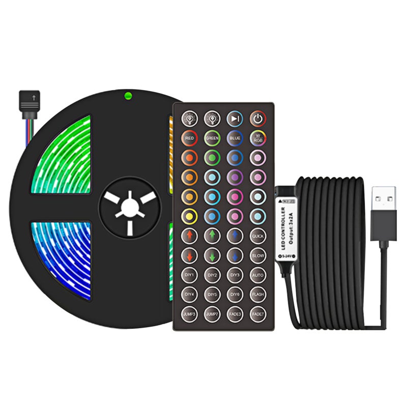 Bande LED RGB 5050 étanche de 1 mètre, 20 couleurs personnalisables ...