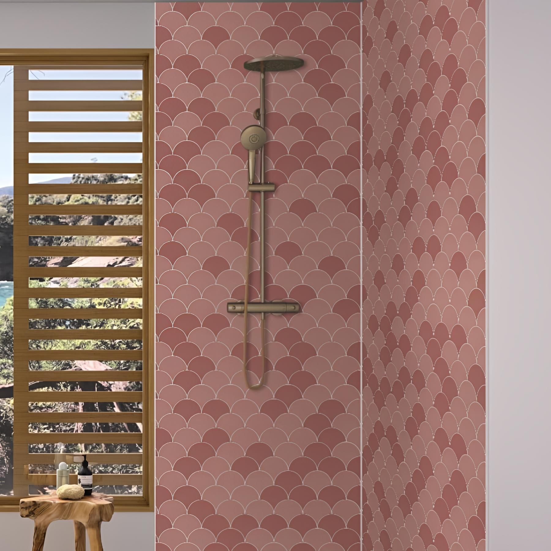Panel de pared para baño Kinéwall Diseño 3 mm 125x202 escala terracotta ...
