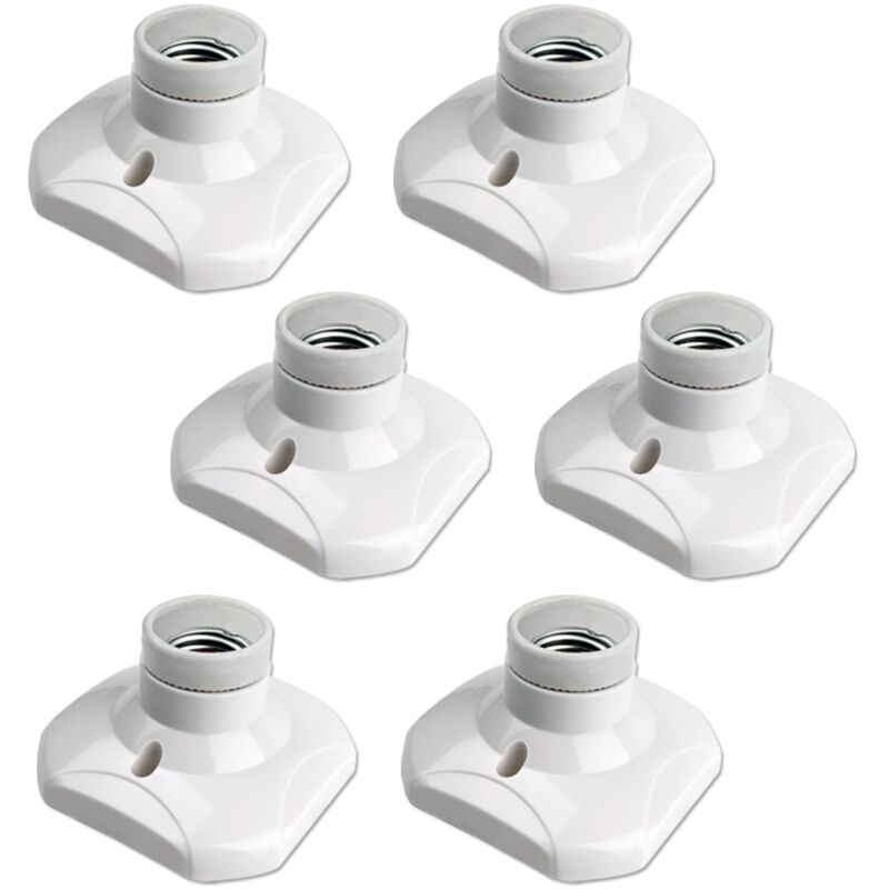 Lot de 6 douilles E27 à visser – Compatible LED jusqu’à 60W – Matériau ...