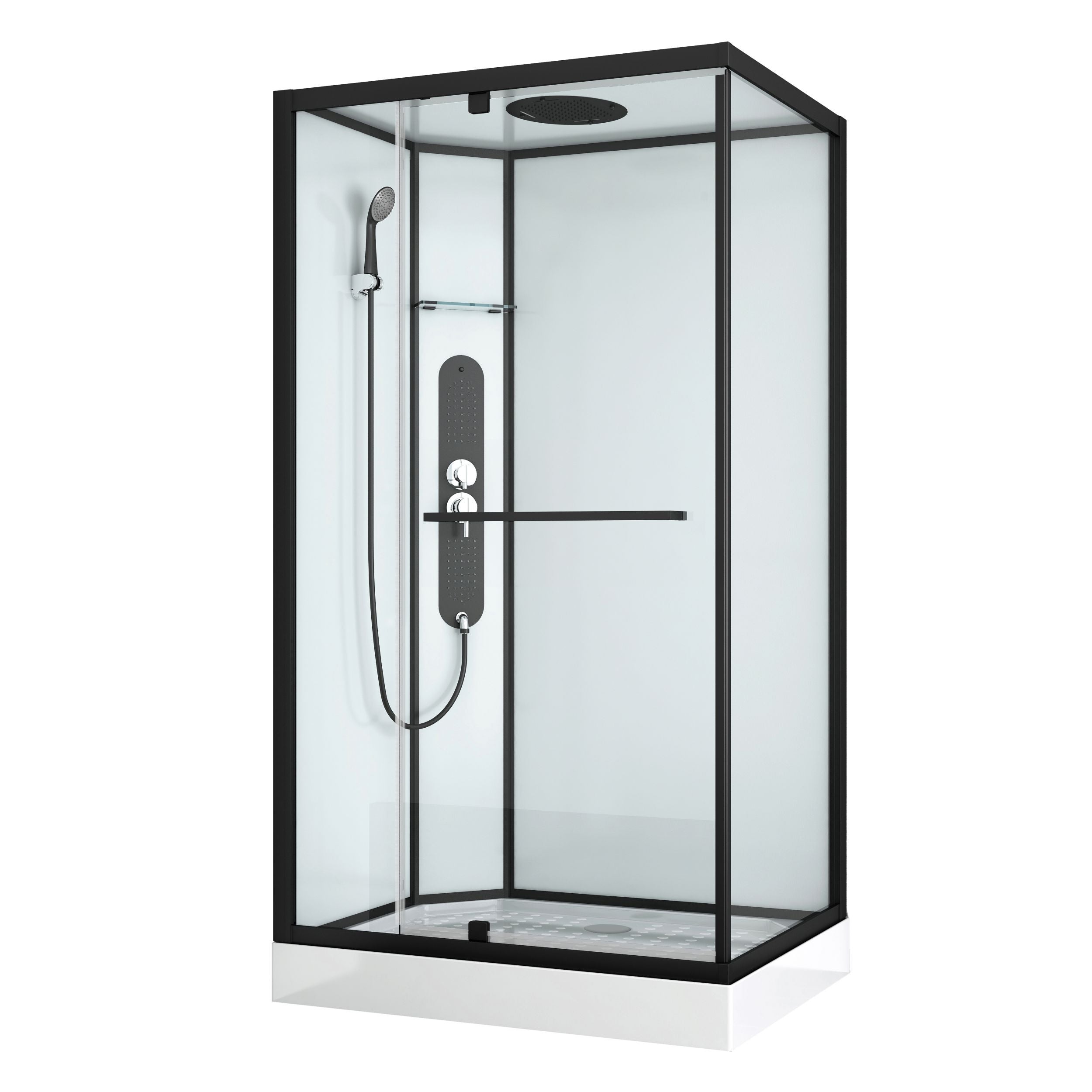 Cabine de douche rectangulaire 120x90 noire LA PAZ | Leroy Merlin