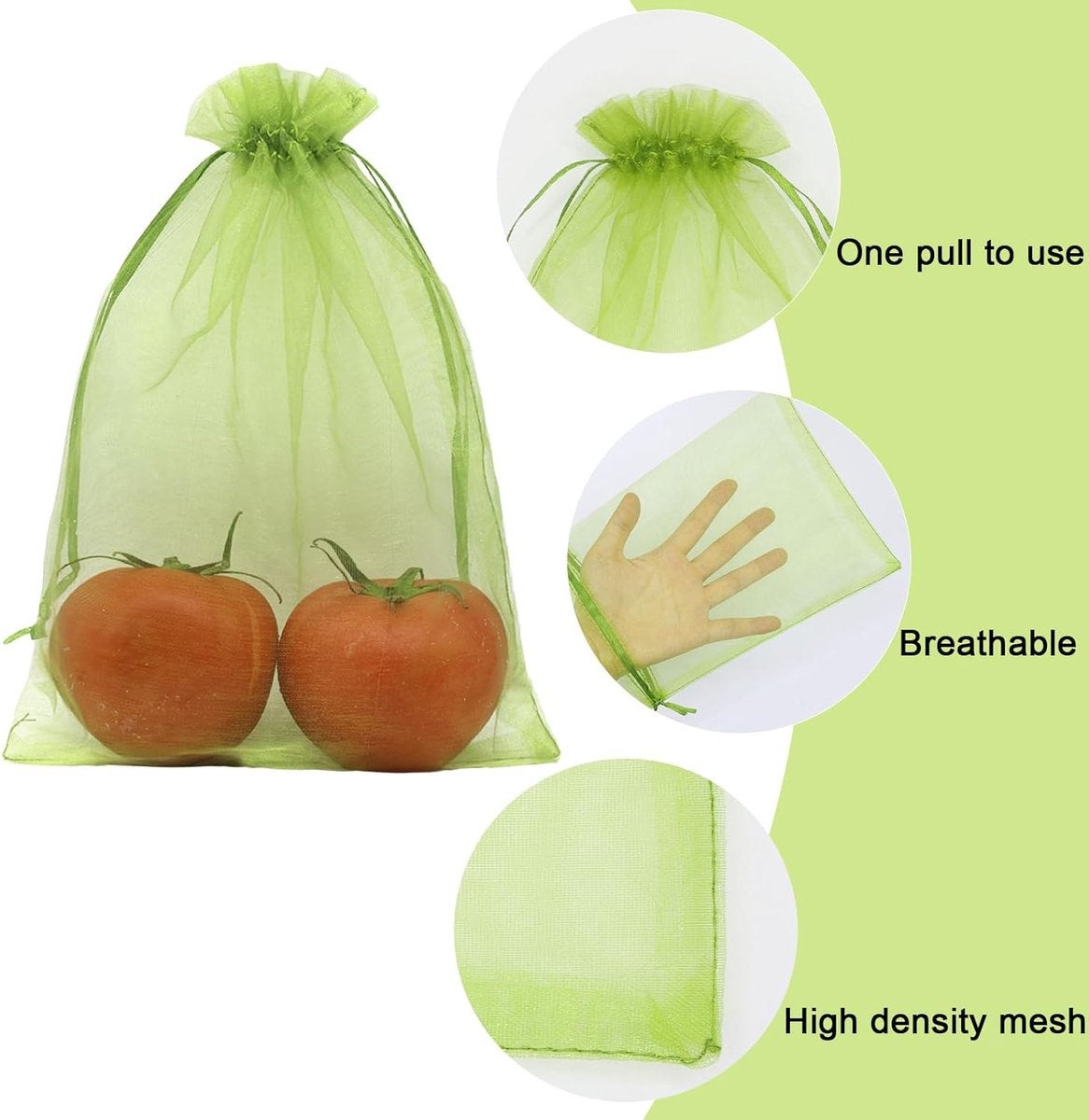 100 sachets en organza, 20 x 30 cm, sachets de protection pour fruits ...