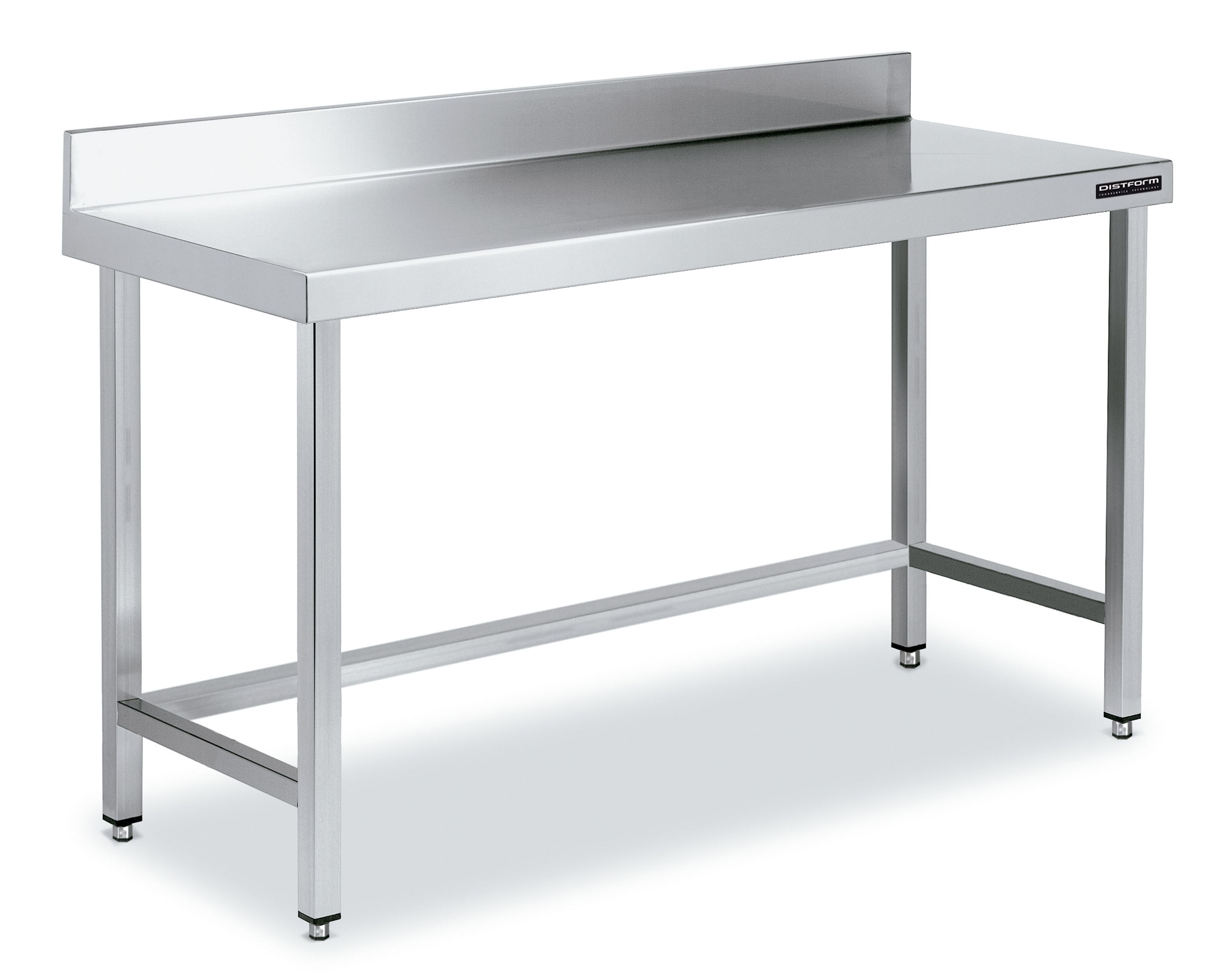 Table de Travail Adossée Inox avec Renforts - Gamme 600 - Hauteur 600 ...