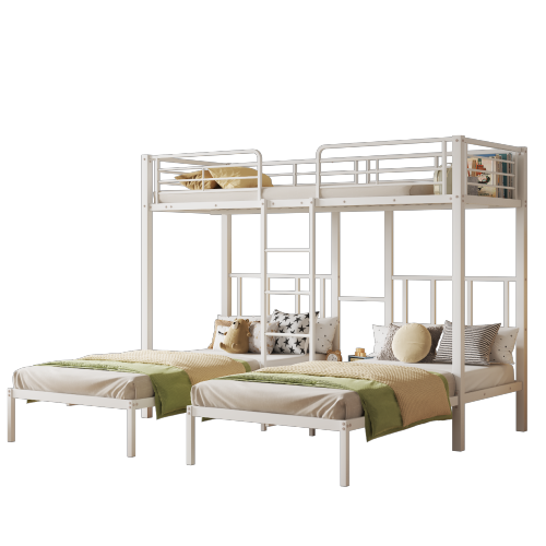 Lit triple de lit literie con escalera para niños y adolescentes ...