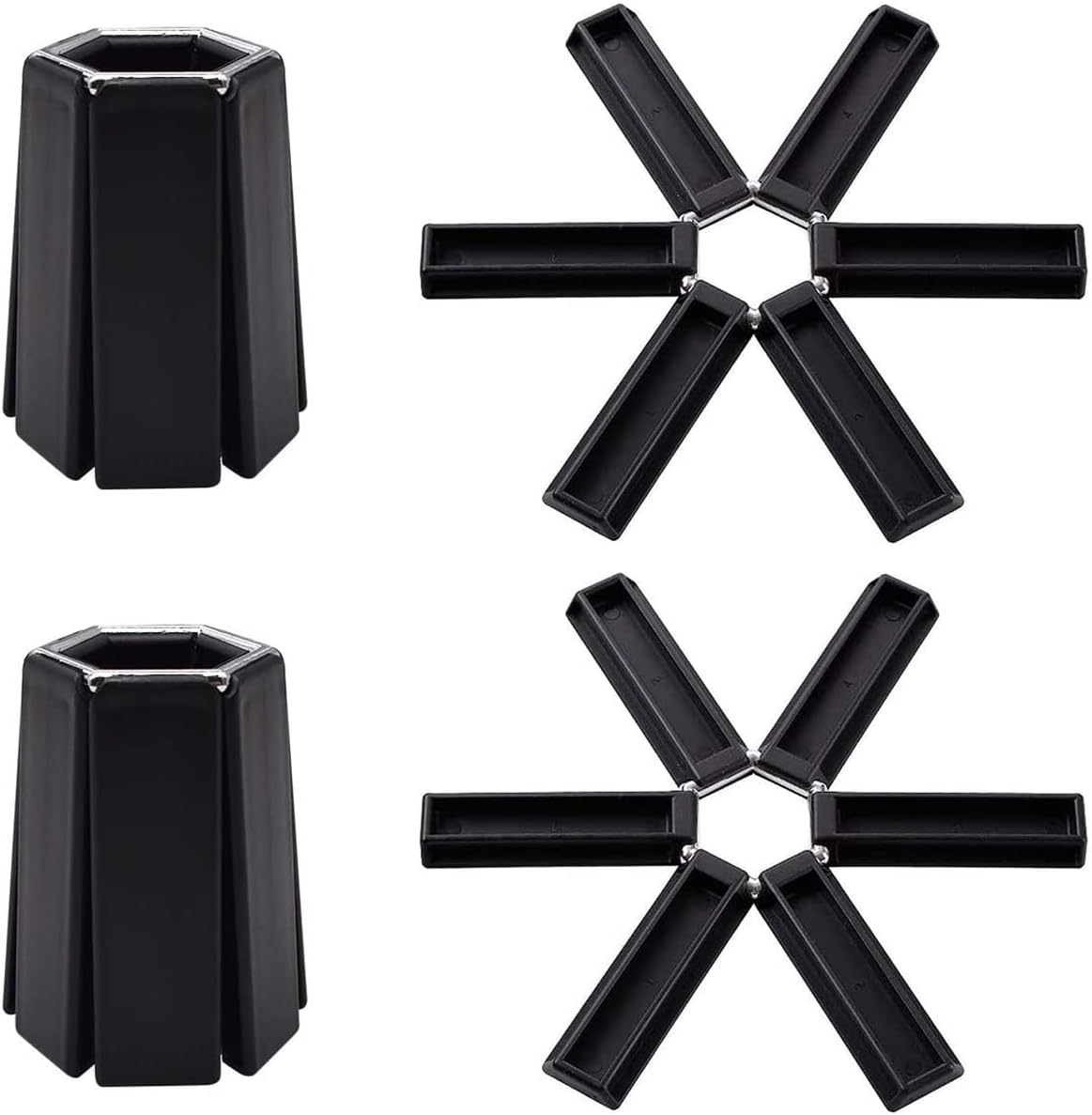 Lot de 4 dessous de plat pliables et antidérapants, isolants thermiques créatifs pour la cuisine ...