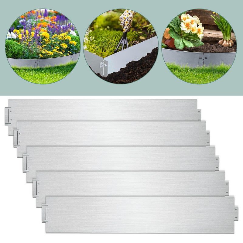 Bordure de pelouse Bordure de jardin Galvanisé Durable Défense anti ...