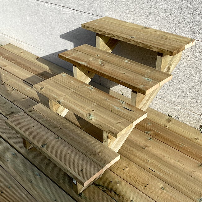 Scala esterna in legno h71cm 4 gradini p29cm l80cm | Leroy Merlin
