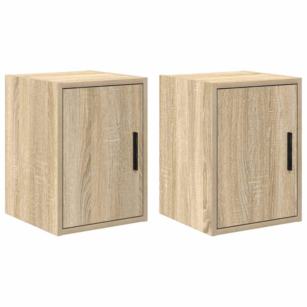 Meuble de rangement | Armoires murales de garage 2 pcs chêne sonoma ...