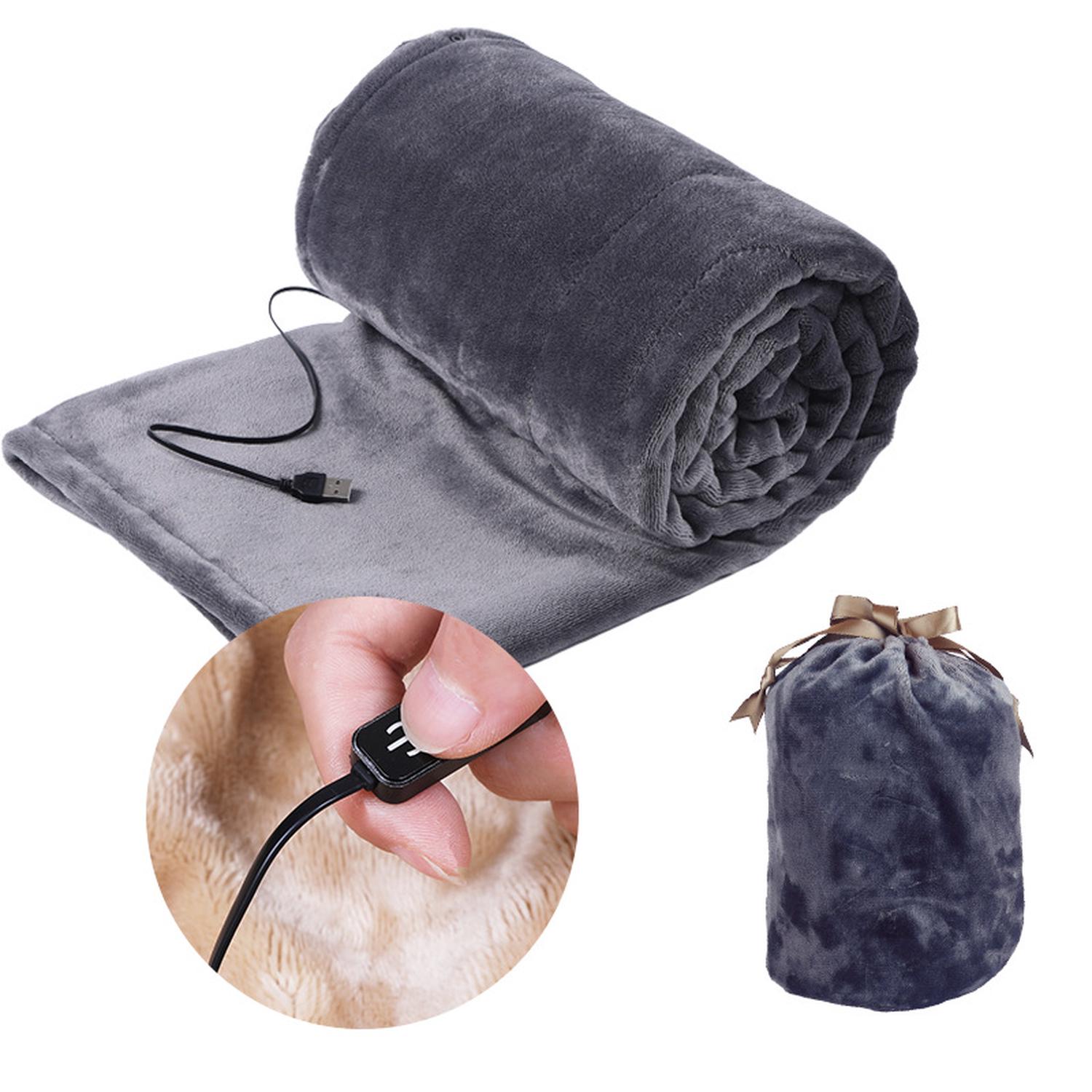 Couverture Chauffante, Portable USB Rechargeable Plaid Chauffant ...