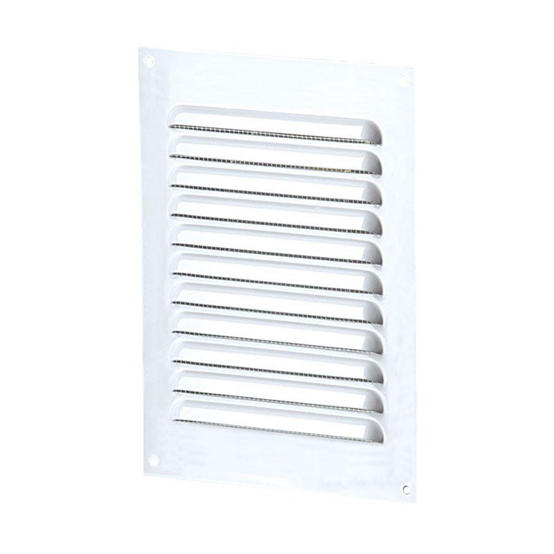 Grille d'aération rectangle 100x200mm - Aluminium Blanc - Anti insecte ...