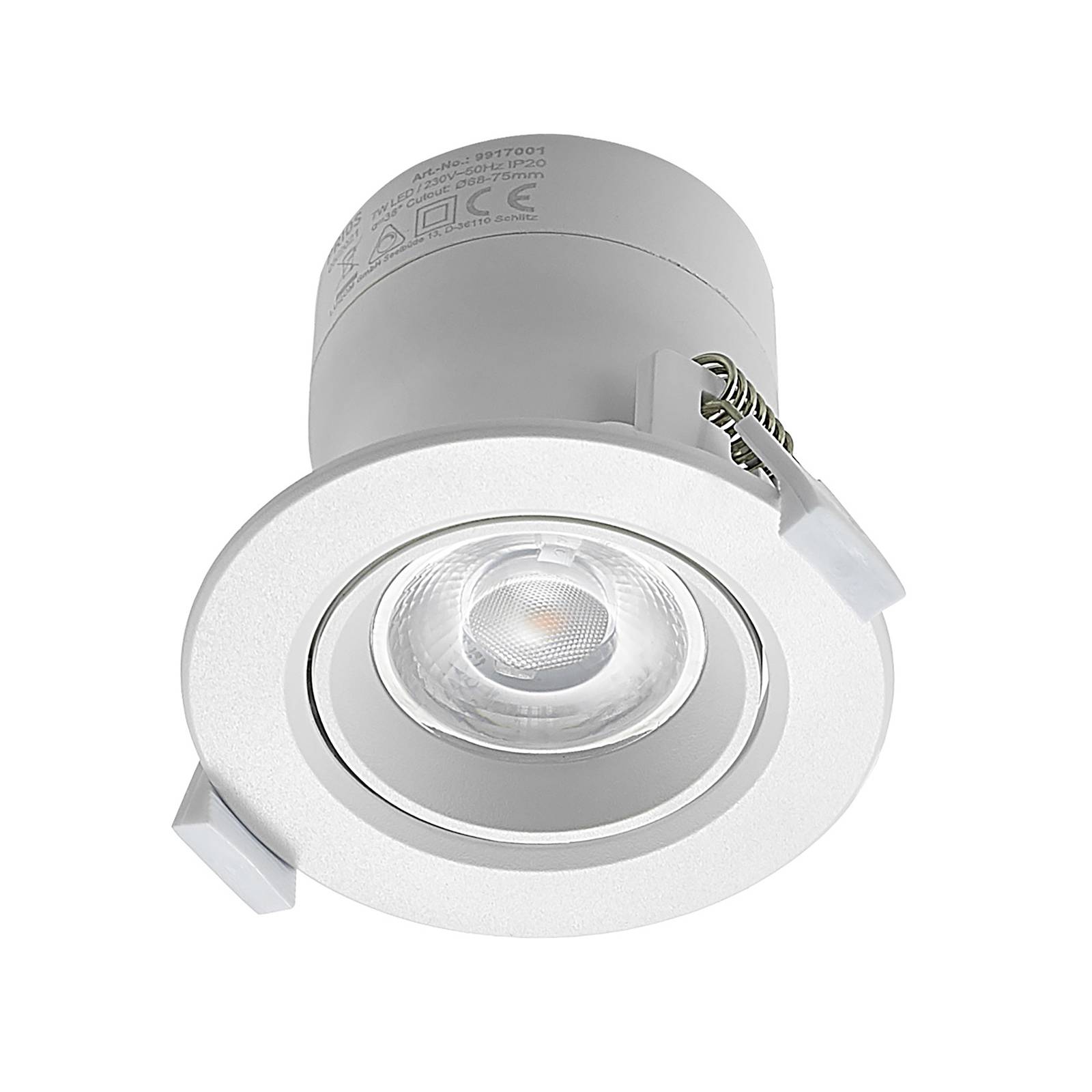 Prios luminaire encastrable LED Shima, blanc, 7 W, 3000K, intensité ...