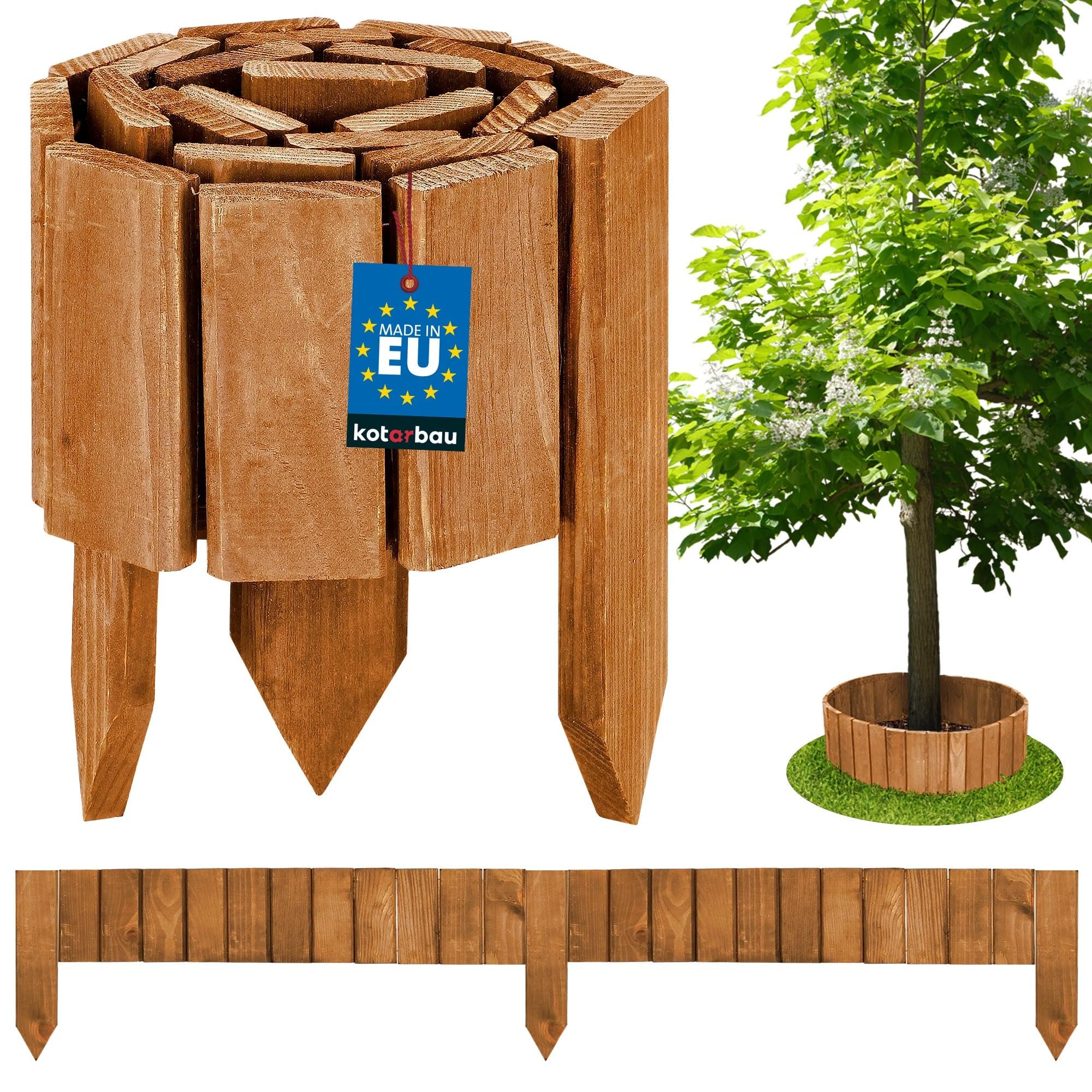 Obrzeże palisada ogrodowa 10x110cm cm płotek ogrodowy wbijany jasny ...
