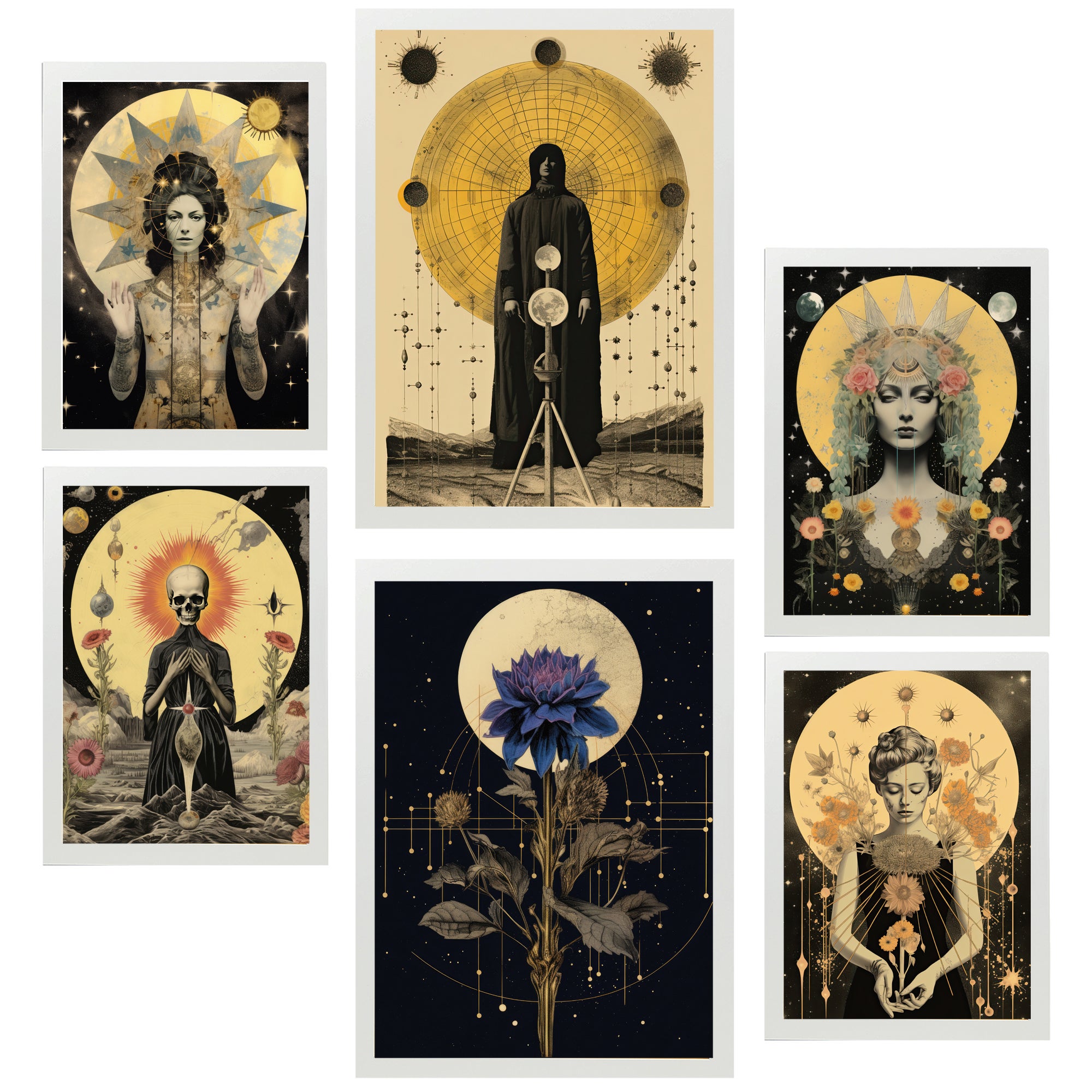 Nacnic Set De 6 Pósters Collage Surrealista Estilo Esoterico Mistico ...