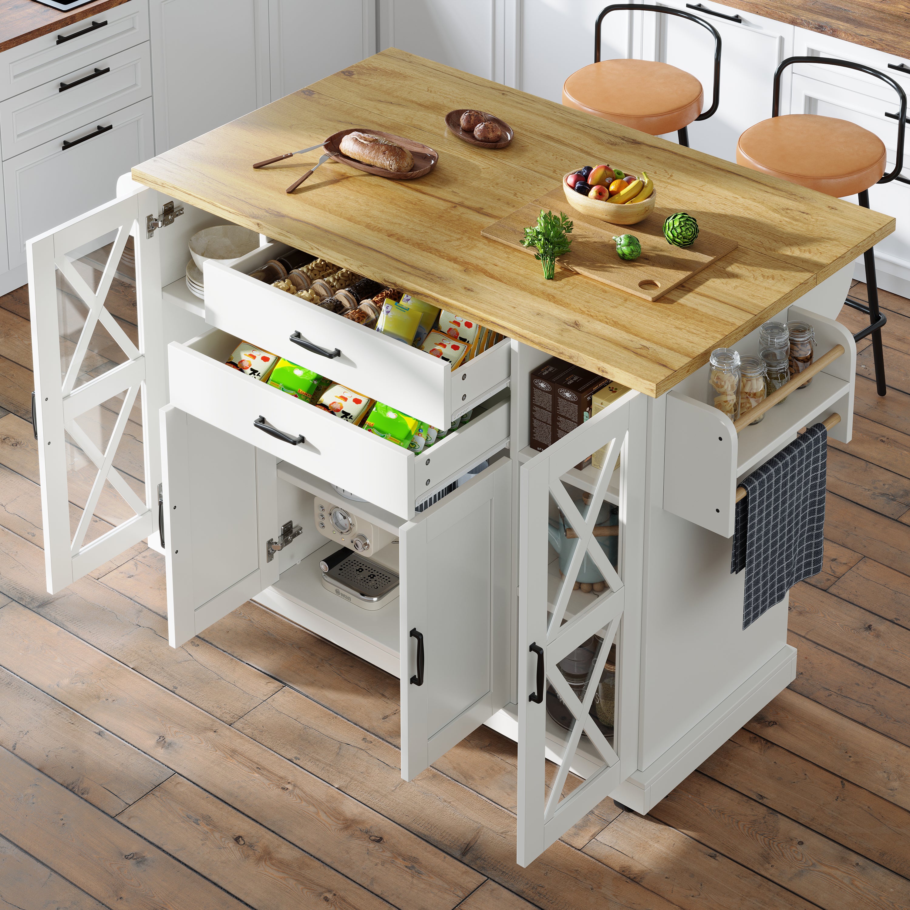Îlot de cuisine moderne | Plan de travail | Comptoir de cuisine MDF ...