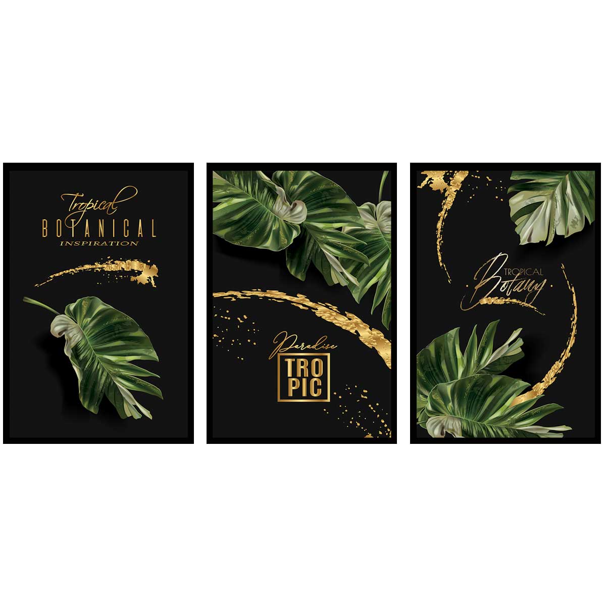 Botany Gold Trio, Set de 3 posters muraux - 90x45cm | Leroy Merlin