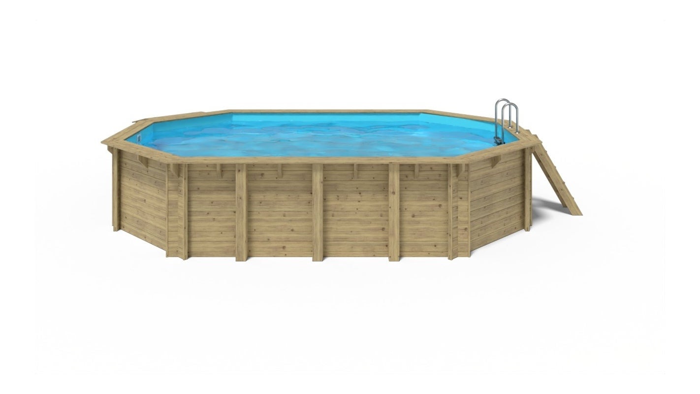 Piscine de jardin en bois - 6,57x4,57 x H.1,31 m - avec filtration et ...