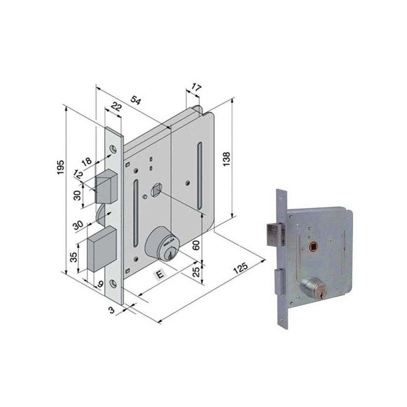 Cerradura Hierro Inferior 605.00.00 050.50.00.0 Welka | Leroy Merlin