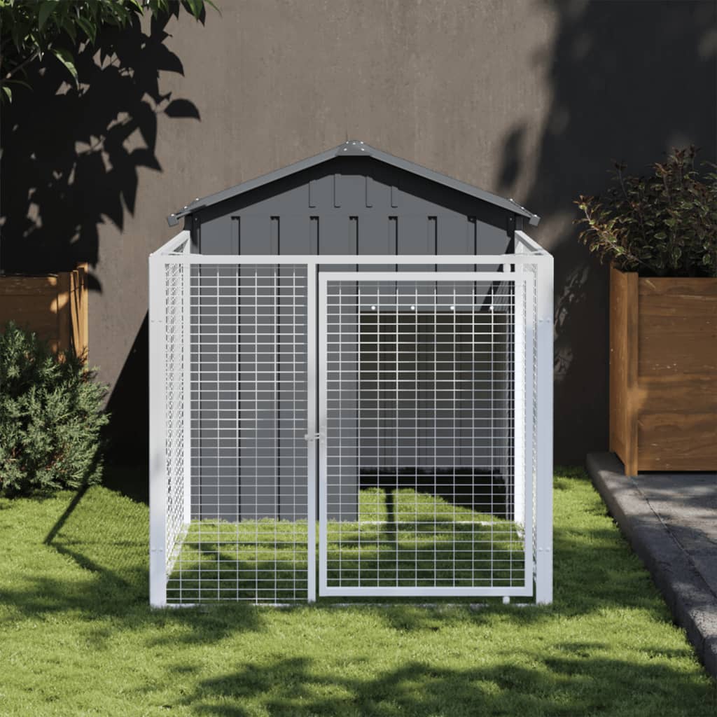 Niche pour chien avec cour anthracite 117x201x123 cm | Leroy Merlin