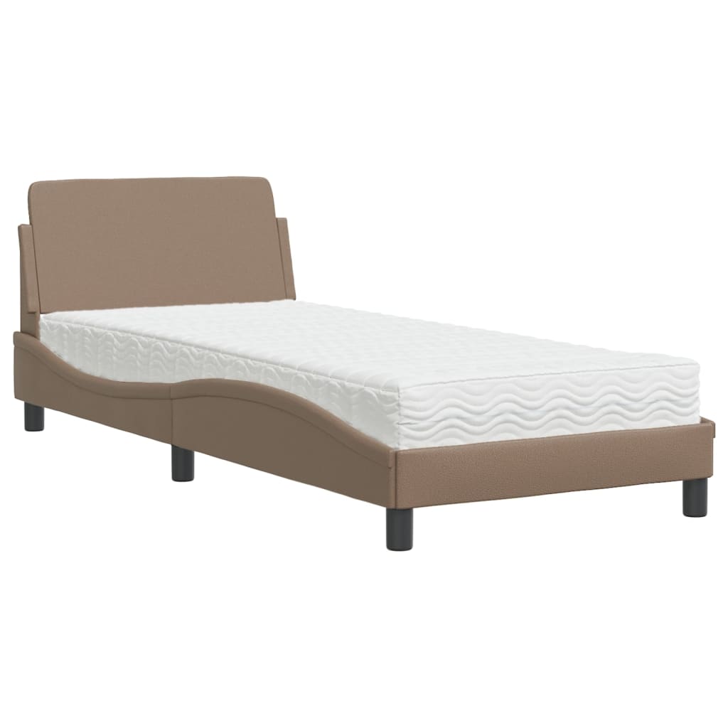 Letto con materasso in similpelle cappuccino 80x200 cm — COMFORTXL ...