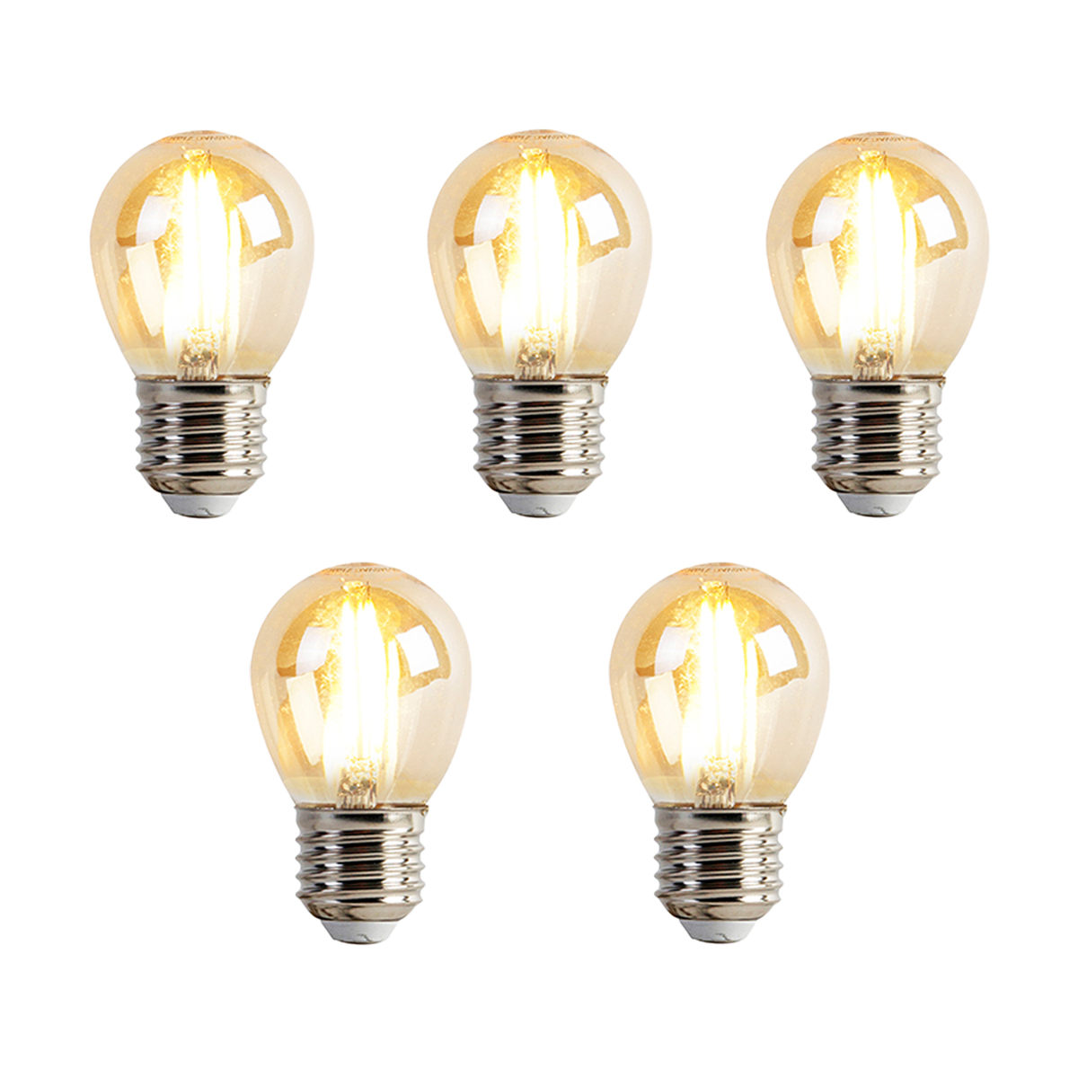 Lot de 5 ampoules LED E27 dimmables P45 Goldline 3,5W 330lm 2100K ...