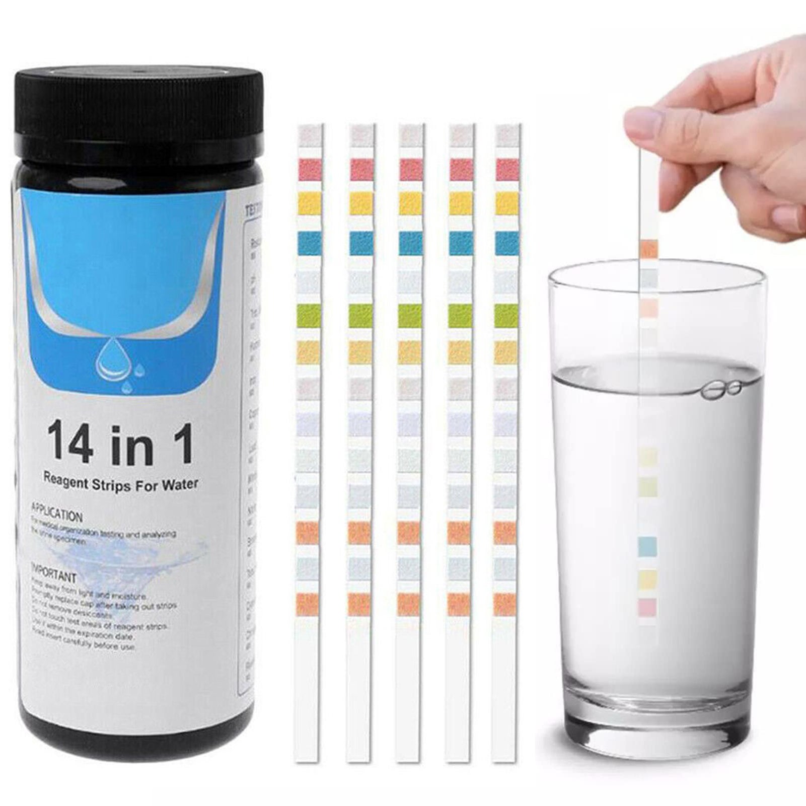 14 en 1 Testeur Chlore en Bandelette pour Eau de Piscine et Spa - 50 ...