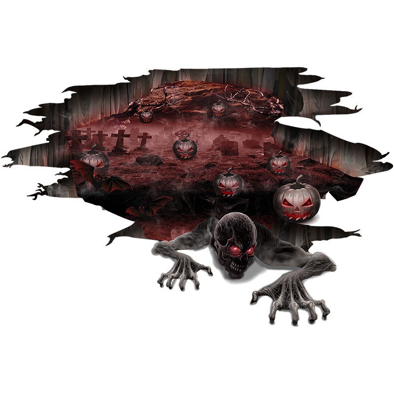 Stickers muraux décoratifs d'Halloween, stickers muraux citrouille ...