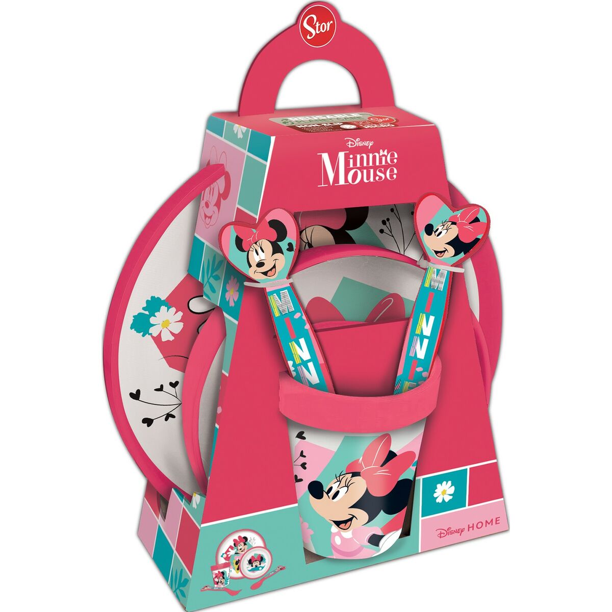 Set de Menaje Infantil Minnie Mouse CZ11307 Rosa 5 Piezas | Leroy Merlin