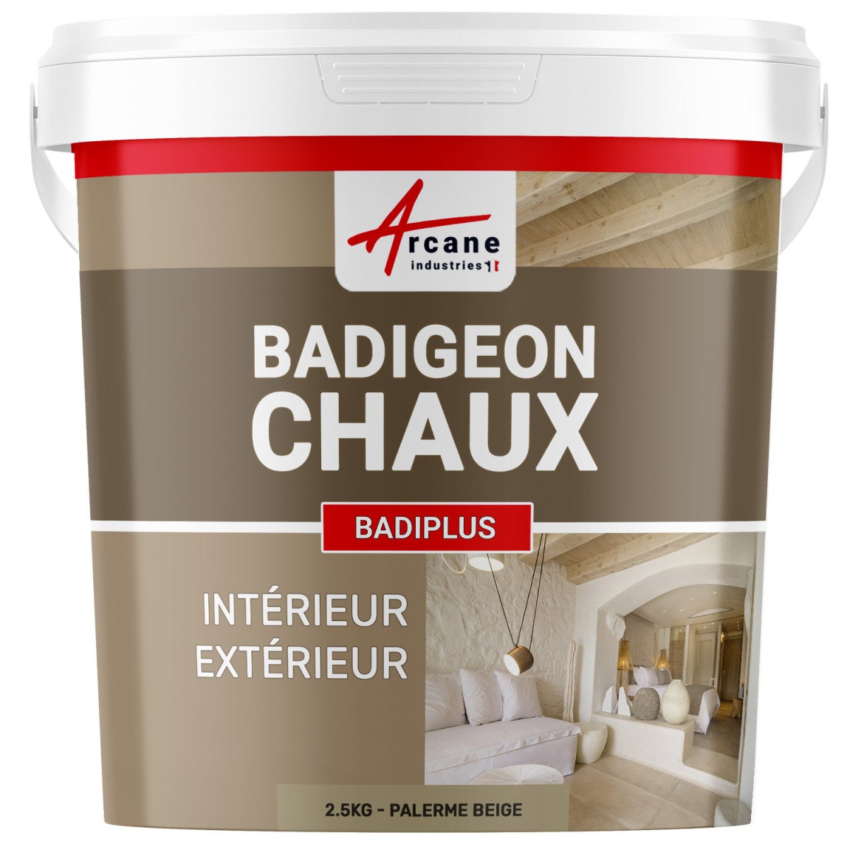 Lechada de cal para interior y exterior - BADIPLUS - 2,5 kg (hasta 12,5 ...