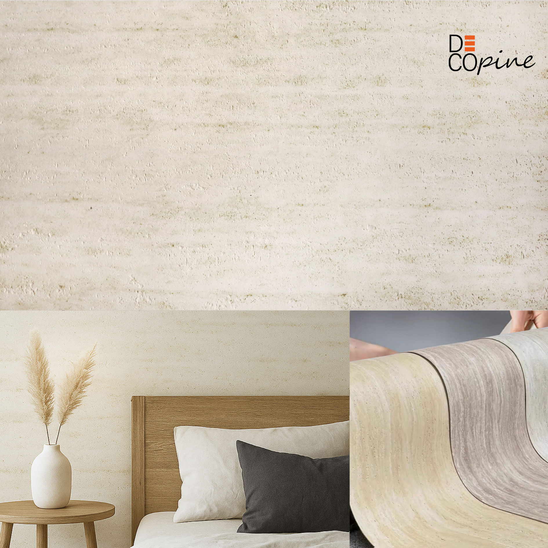 Decopine – Paneles murales flexibles efecto Travertino Beige | Leroy Merlin