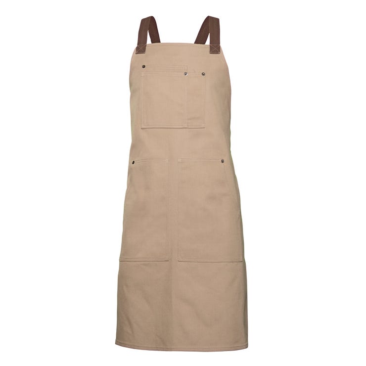 Delantal Canvas Peto U Beige Arena/Marrón | Leroy Merlin