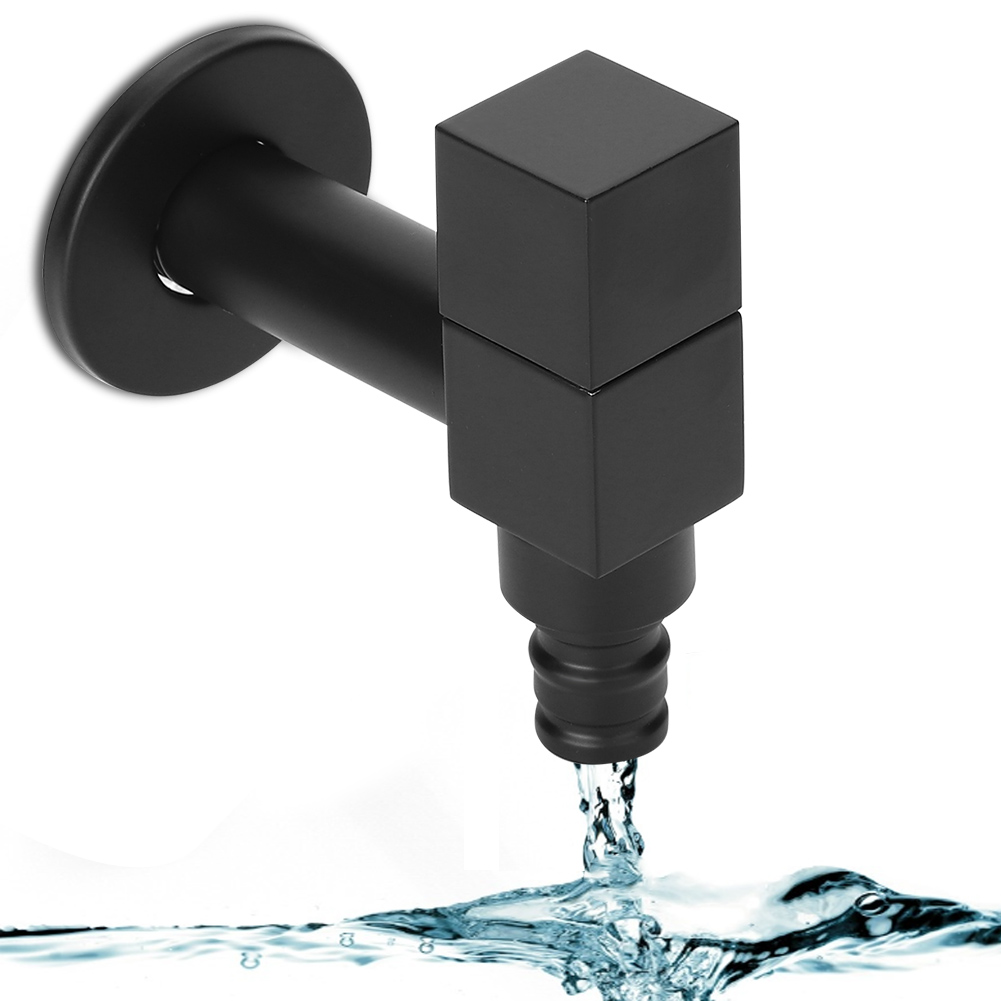 Grifo de pared de cobre negro con rosca G1/2, grifo de agua fría simple ...