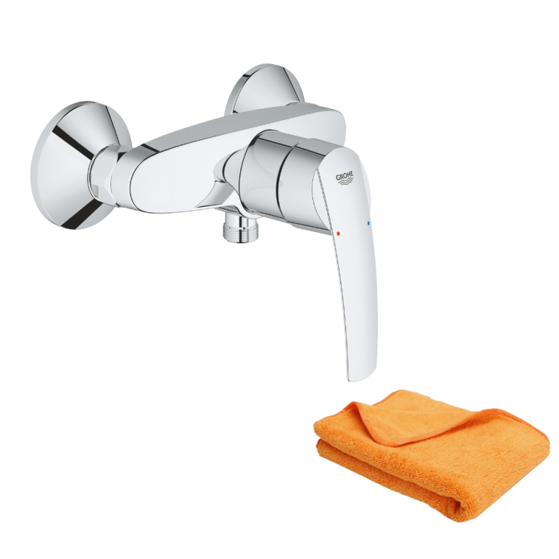 Mitigeur de douche mécanique GROHE Startflow chromé + chiffonnette ...